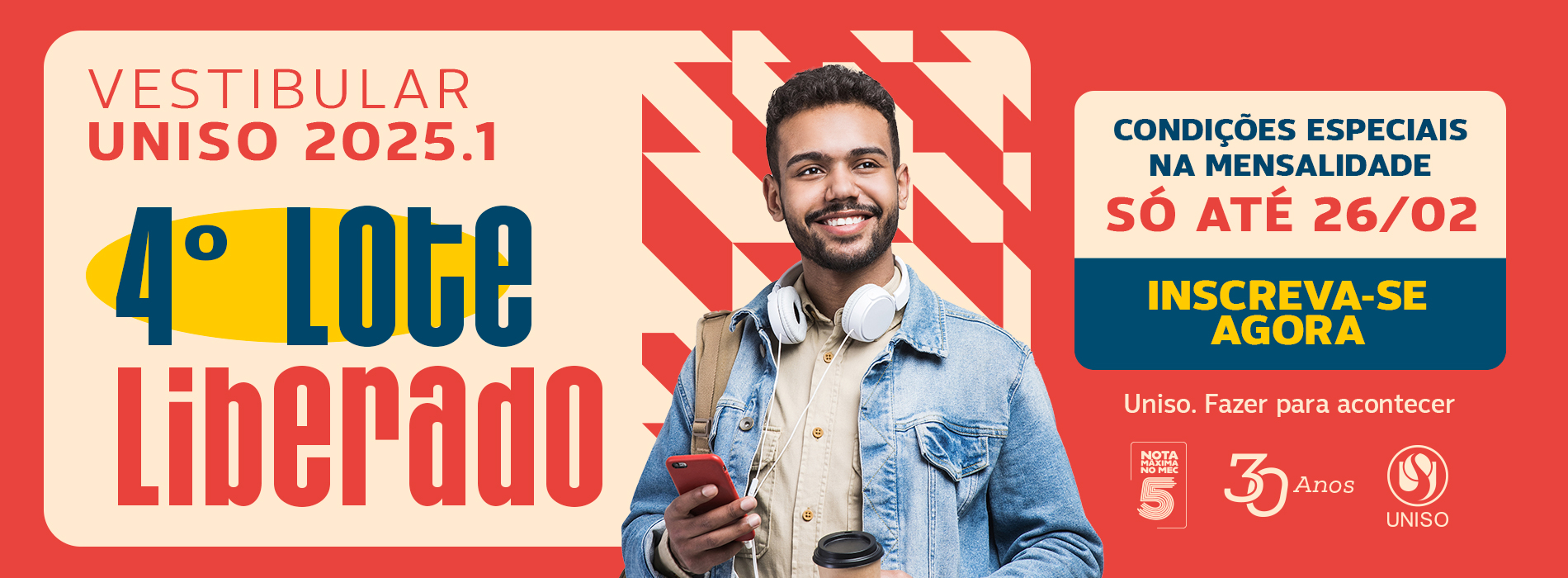 Vestibular Uniso 2025: Inscrições abertas até 26 de fevereiro – FOCAS